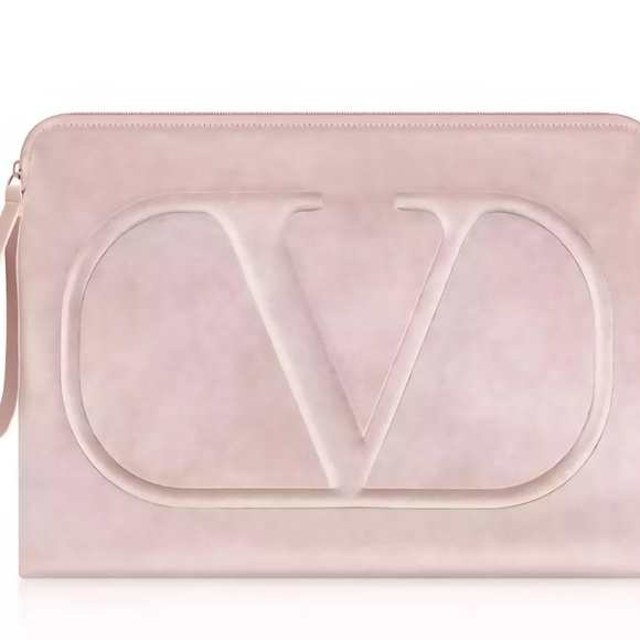 Valentino | Bags | Valentino Nwt Pink 5 Laptop Poutch Velvet Touch ...